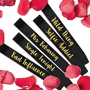 18 Pack Funny Bachelorette Party Sashes 1 Bride Sash and 17 Bridesmaid Sashes for Bachelorette Party,Engagement Party,Bridal Shower and Bridal Party
