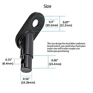 Biange Bike Trailer Hitch Connector, Cycling Adapter Accessories (1 Pack, Black)