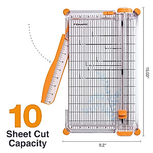 Fiskars Craft Supplies: Paper Cutter, Paper Trimmer for Crafts, Photos, and Stationary, 12” Cut Length (152490-1006) (Packaging May Vary)