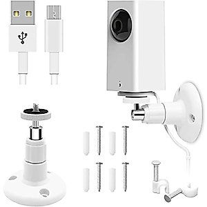 FASTSNAIL Wall Mount with 26FT Power Extension Charging Cable Compatible with Wyze Cam Pan,Mounting Kit Including Charging Cord Compatible with Wyze Cam Pan, Indoor and Outdoor Security Mount