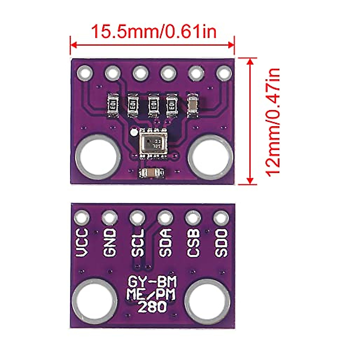 Coliao 8pcs BMP280 3.3V High Precision Atmospheric Pressure Sensor Module Digital Barometric Pressure Sensor GY-BMP280-3.3 Temperature Humidity Sensor Module
