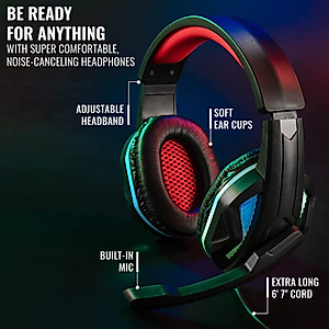 Ritz Gear RGB Gaming Kit I 4-in-1 LED Combo with Multimedia Keyboard, Optical Mouse, Mouse Pad & Headset with Adapter with CR5-X Bluetooth Monitors and 24 Pack Acoustic Soundproof Wedge Panels