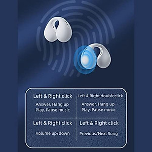 MOUSKE New Earring Headphones Wireless Bluetooth 5.3, Buckle Ear Bone Conduction,Earring Design Lightweight Fashion, Sports Don`t Fall, HI-FI Sound Quality,Ultimate Noise Cancellation (Deep Black)