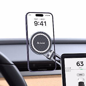 andobil Tesla Phone Mount for Model 3 Model Y [Powerful Magnet, No Residue Adhesive] Stable Tesla Magsafe Phone Holder, Tesla Model 3 Accessories, Tesla Model Y Accessories 2024, Fits for iPhone & All