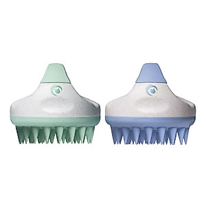 Tea Tree Shampoo with Scalp Scrubbers - Hair Shampoo Brush and Silicone Scalp Exfoliators Made with Recycled Wheat Straw - Tea Tree Oil Shampoo Set made with Essential Oils for Hair and Scalp Care