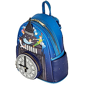 Loungefly Disney Peter Pan Glow Clock Womens Double Strap Shoulder Bag Purse