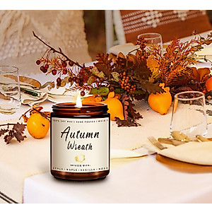 Fall Candle Set | 4pack Fall Scented Candles for Home, Scented Candles for Autumn Fall - Home Scented Candle Set, Candle Gift for Women - Scent of Wreath/Cinnamon Pumpkin/Apple Pie/Comfort