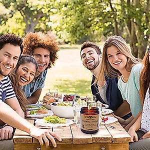 2 Packs 8 Oz Citronella Candles Outdoor Indoor, Glass Jar Candles Gift Set up to 110 Hours Burning, 100% Natural Soy Wax Candles, Long Lasting Lemongrass Scented Candle for Garden, Patio