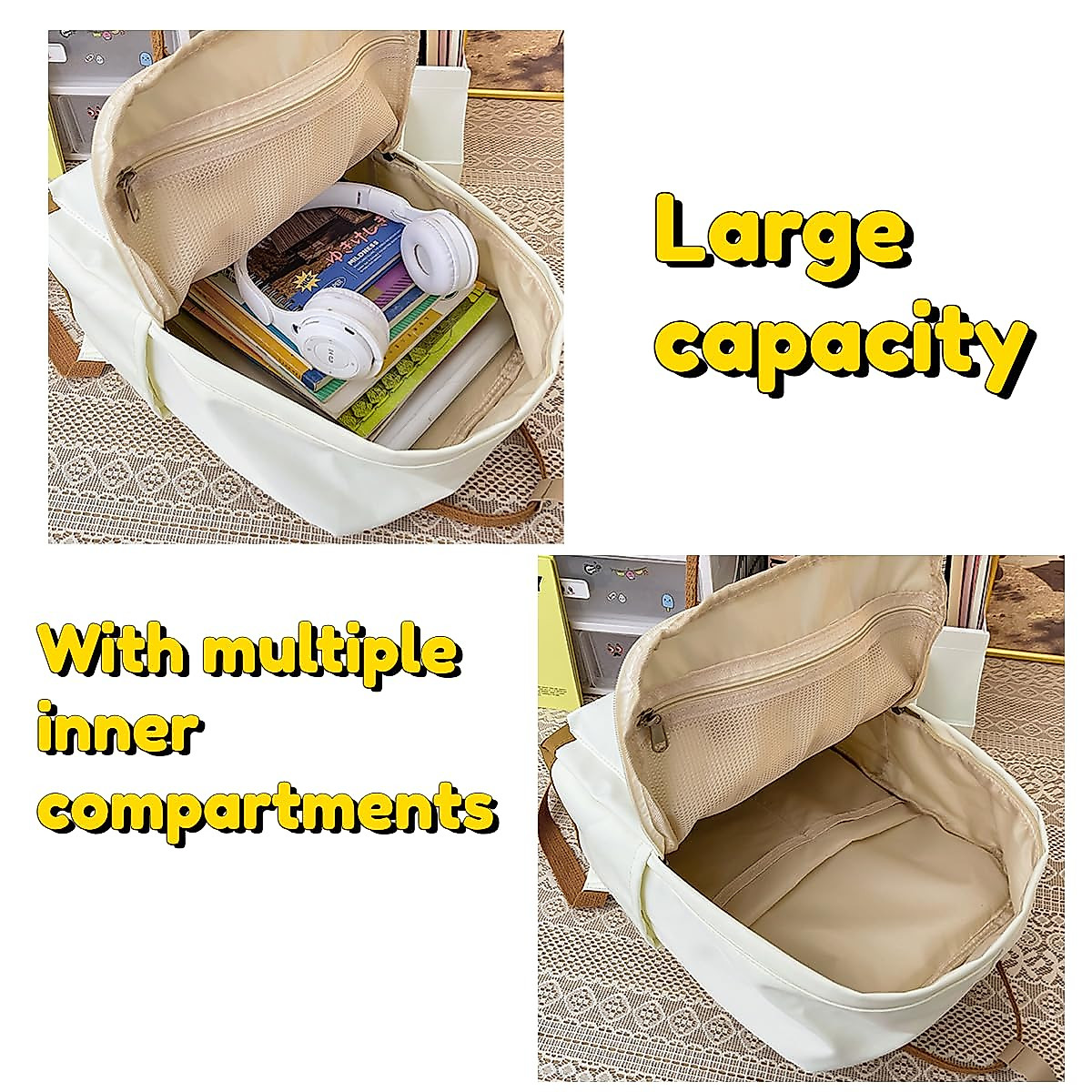 Splendrive Cute aesthetic backpack with cute duck accessories Christmas gift Outdoor Daypack (Green)