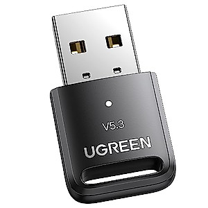 UGREEN Bluetooth Adapter for PC, 5.3 Bluetooth Dongle, Plug & Play for Windows 11/10/8.1, Bluetooth Transmitter & Receiver for Keyboard/Mouse/Headphone/Speakers/Printer