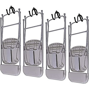 AUXPhome 4 Pack Chair Storage Rack, Wall Mounted Folding Chairs Organizer and Hanger, Garage Storage Tool Organizer Rack Tools Garage Organization Wall Mount Rack Hanger for Home, Garage, No Chair