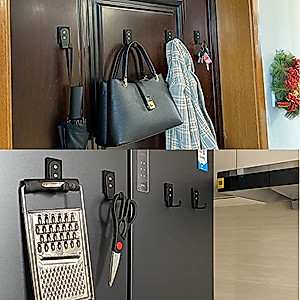 ULIBERMAGNET 2 Pack Magntic Coat Hooks and 2 Pack Magnetic Wreath Hooks for Indoor & Outdoor Hanging Towel Coat Umbrella BBQ Grill