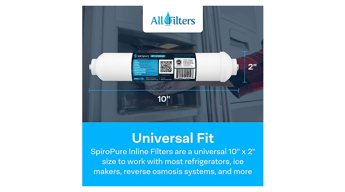 SpiroPure Coconut Shell Water Filter - 1/4" Quick-Connect