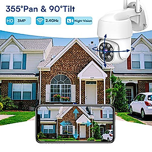 XVIM Wireless Security Camera, 3MP Security Camera Outdoor with 32G SD Card, Night Vision, Remote Access, Motion Detection, 2-Way Audio, Supports SD Card/Cloud Storage, Waterproof
