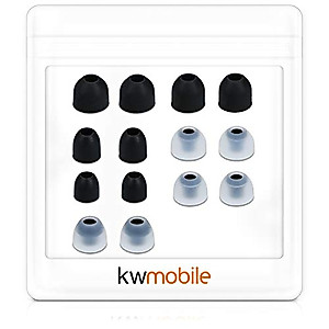 kwmobile 14x Replacement Ear Tips Compatible with Sony WF-1000XM3 / WF-1000XM4 - Set of Silicone Eartips for Earbuds Headphones