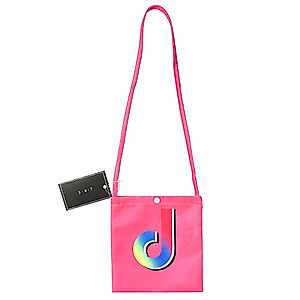 D.O.T 3pcs Tic Toc Girl Skirt Sets T Shirt Top + Bowknot Skirt with Bag Outfits (Rosy, 6-7Years)