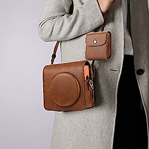 WOGOZAN Photo Pouch Album for Fujifilm Instax Square SQ1 SQ20 SQ10 SQ6 SP-3 Instant Camera Film Mini 3 Inch Film Accessories Case Bag with Soft PU Leather Material (Brown)