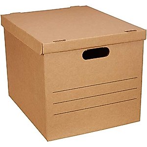 Amazon Basics Medium Moving Boxes with Lid and Handles, 19 x 14.5 x 15.5 inches, 10-Pack