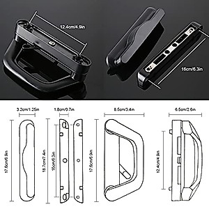Sliding Patio Door Handle Set with Mortise Lock, Suitable for Sliding Glass Patio Door Thickness from 0.75in to 1.4in, 4-15/16" Screw Holes, Lock Outside, Reversible Design, Non-Keyed, White