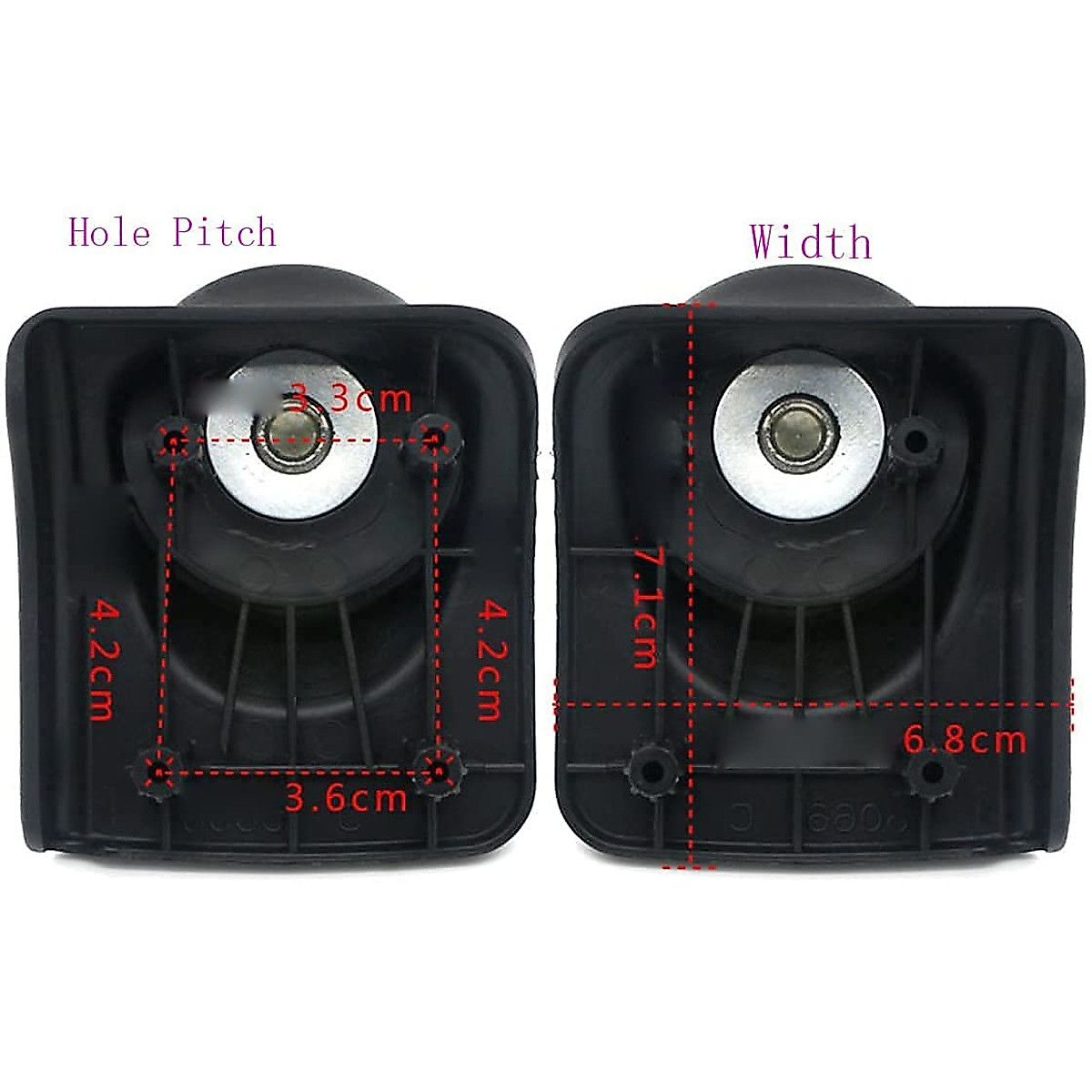 Replacement Luggage Wheel Repair Suitcase Bag Parts Spinner Wheels Casters for Travel Customs Box W044 (Pair)