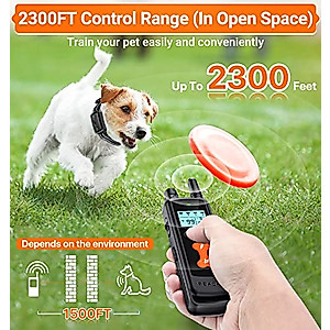 Dog Shock Collar, PEACHAR Dog Training Collar with 2300Ft Remote, Electric Shock Collar with Beep Vibration Shock and Security Lock Mode Waterproof Rechargeable Shock Collar for Small Large Medium Dog