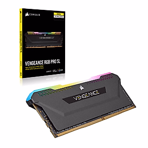Corsair Vengeance RGB PRO SL 16GB (2x8GB) DDR4 3600MHz C16 Optimized for AMD Ryzen Desktop Memory (10 Ultra-Bright RGB LEDs, Custom Performance PCB, Tight Response Times, Intel XMP 2.0) Black