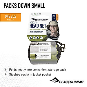 Sea to Summit Permethrin-Treated Mosquito Head Net Mesh Face Cover for Insects and Bugs