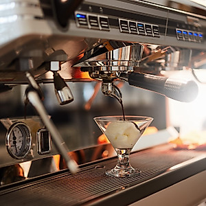 Glasia Set of 4 Glass Ice Cream Bowls and 4 Stainless Steel Spoons | Small Dessert Cups for Parfait Sundae Snacks Fruit | Mini Sorbet Glasses | Footed Trifle Tasters with Spoon for Parties