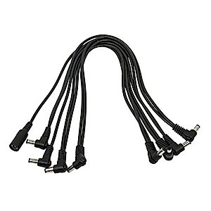 Monoprice 8-Head Multi-Plug Daisy-Chain Cable - 12-Inch, 2.1mm Pins for Guitar Pedal Power Adapters