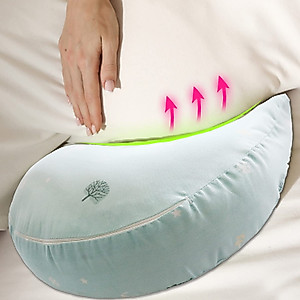 Lacomfy Pregnancy Pillow for Side Sleeper, Double Wedge Pillow for Maternity, Side Sleeping Pillow for Belly, Waist, Back Support, Detachable and Removable Outercase, Easy to Clean, Light Green