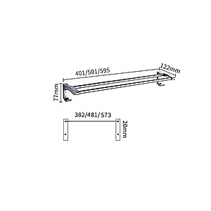 OMOONS Wall Mounted Bathroom Fittings Double Thicken Towel Shelf,Stainless Steel Towel Bar/50Cm