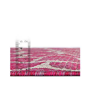 Unique Loom Outdoor Safari Collection Area Rug - Giraffe (2' x 3' Rectangle Magenta/Ivory)