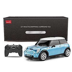 RASTAR 1:24 RC Cars Toy Mini Cooper Car for Kids Mini Cooper S Remote Control Car - Blue