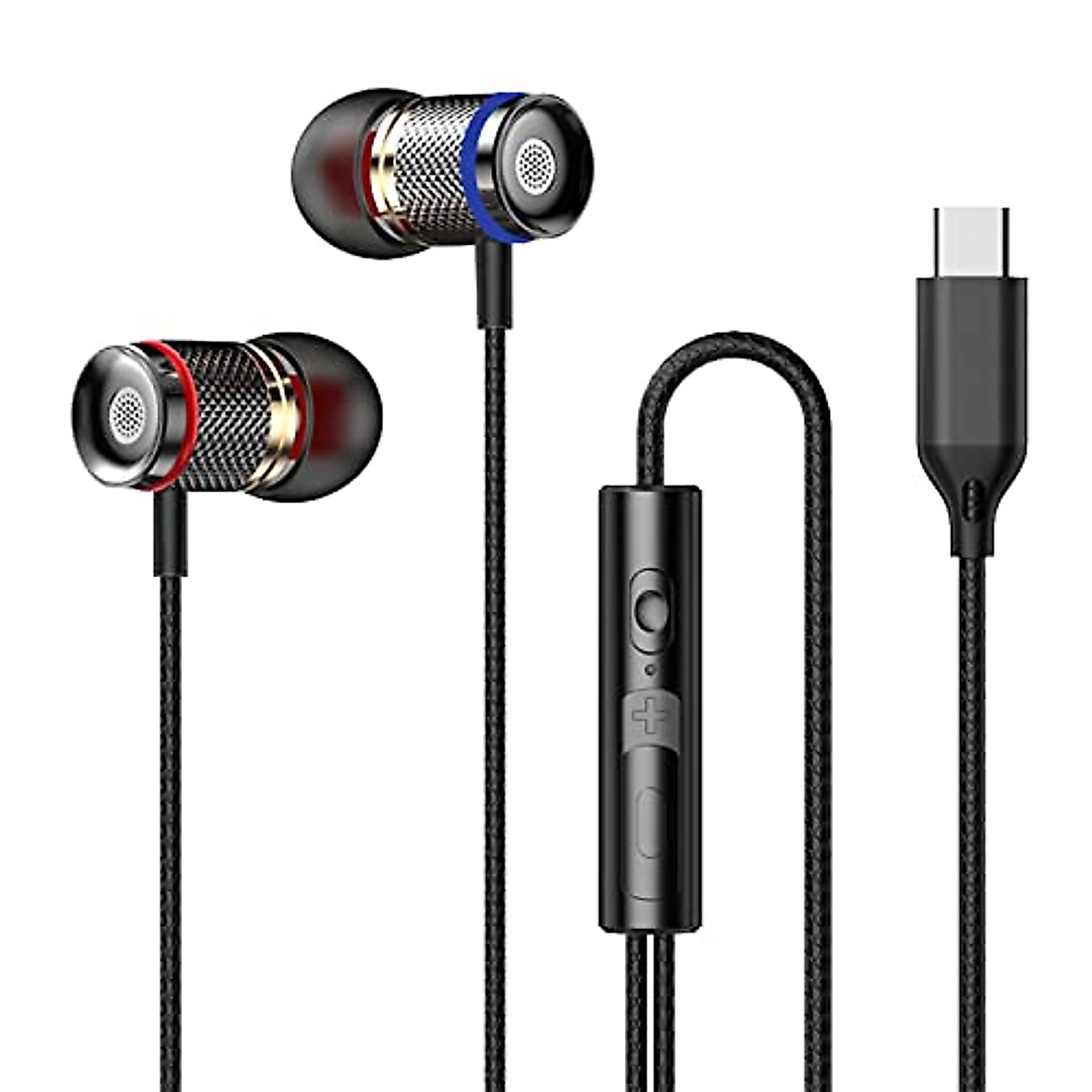 DSVOTVOT USB C Headphones, Earphones with Microphone,Type C Stereo Sound Headphones Wired in-Ear Earbuds for Samsung Galaxy S22 S21 FE OnePlus 10 9 Pro Google Pixel 6
