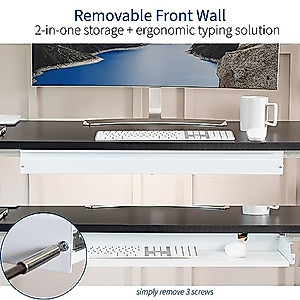 VIVO Extra Large 33 inch Under Desk Sliding Pull-out Drawer or Keyboard Tray for Office Desk, Oversized Storage for Sit Stand Workstation, Slim Organizer, White, DESK-DR33-W