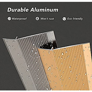 JLXJYS Flooring Uneven Transition Strip, Flooring Edge Trim for Carpet to Tile/Wood to Tile, Aluminum Threshold Non-Slip Ramp (Color : Gold, Size : 105cm(41.3in))