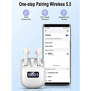 GCBIG Wireless Earbud, Bluetooth 5.3 Headphones with 4 ENC Noise Cancelling Mics, Wireless Headphones in Ear with 25H Playtime, IP7 Waterproof Sports Bluetooth Earphones HiFi Stereo for Android iOS