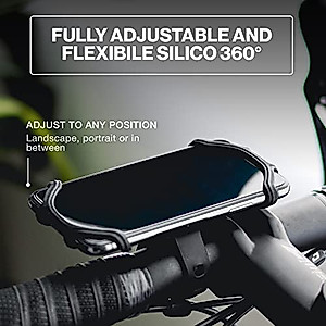 TeamObsidian Bike Phone Mount [ Size M ] Made of Durable Non-Slip Silicone. Rotatable Mobile Cellphone Holder/Universal Cradle for All Bicycle Handlebars and 99% of Smartphones