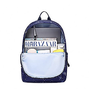 NOHCLIE Print Kids Backpacks,cute Lightweight Water Resistant Primary School Bag for Boys and Girls (Spaceship-Navy Blue)