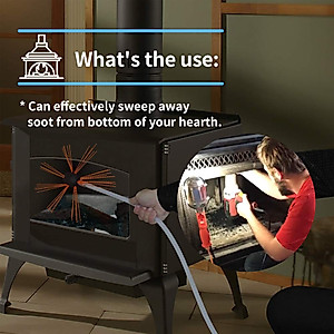 Morinoli 46 Feet Chimney Sweep Kit, Chrome Button Locking System, Chimney Cleaning Kit, Chimney Brush, Chimney Cleaning Tool, Chimney Cleaning System with 14 Flexible Chimney Rods