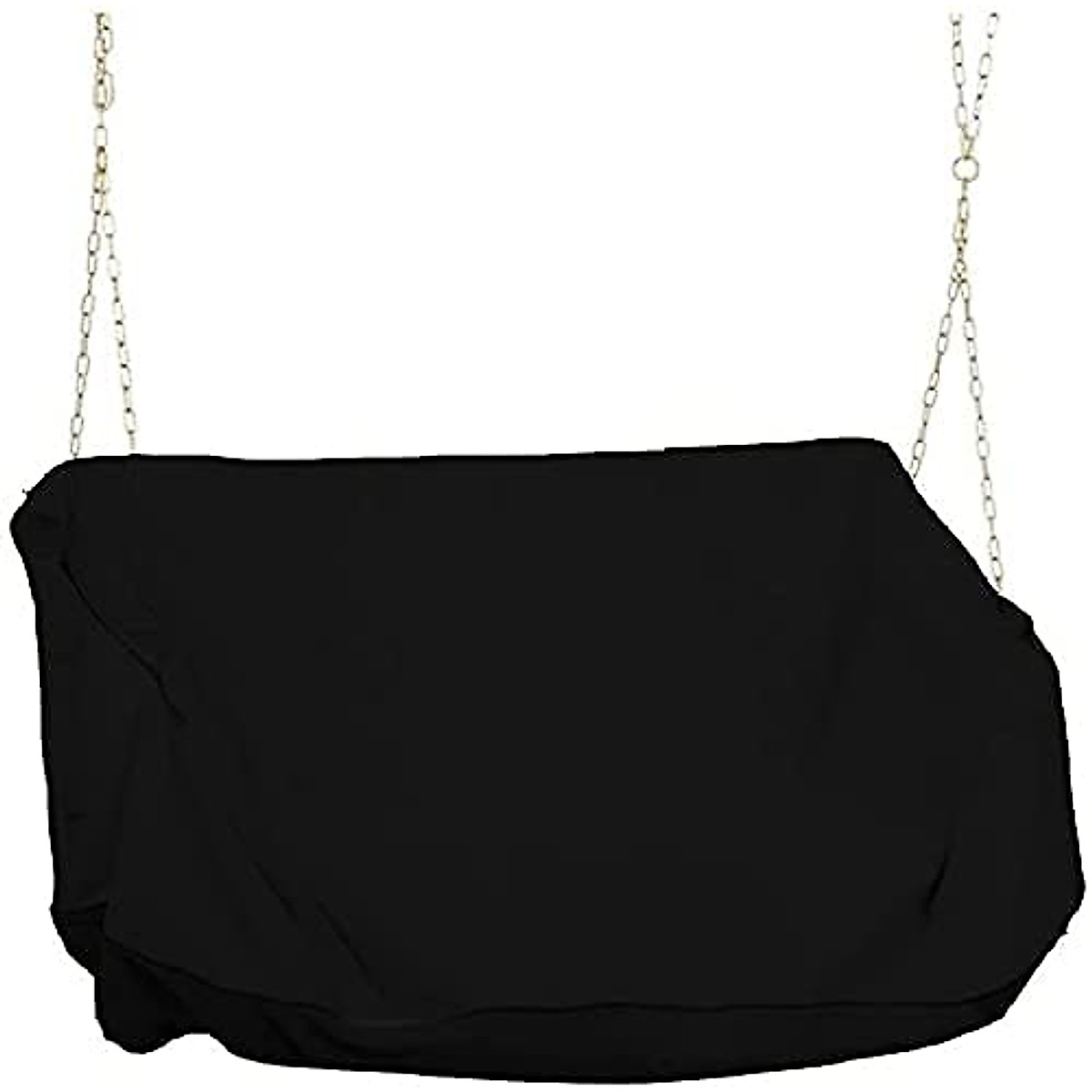 Hanging Porch Swing Cover Hammock Swing Cover Water Resistant Oxford Fabric Outdoor Swing Chair Cover Canopy Replacement Cover All Weather Protected Patio Swing Furniture Cover-61x28x(35-28)’’ (Black)