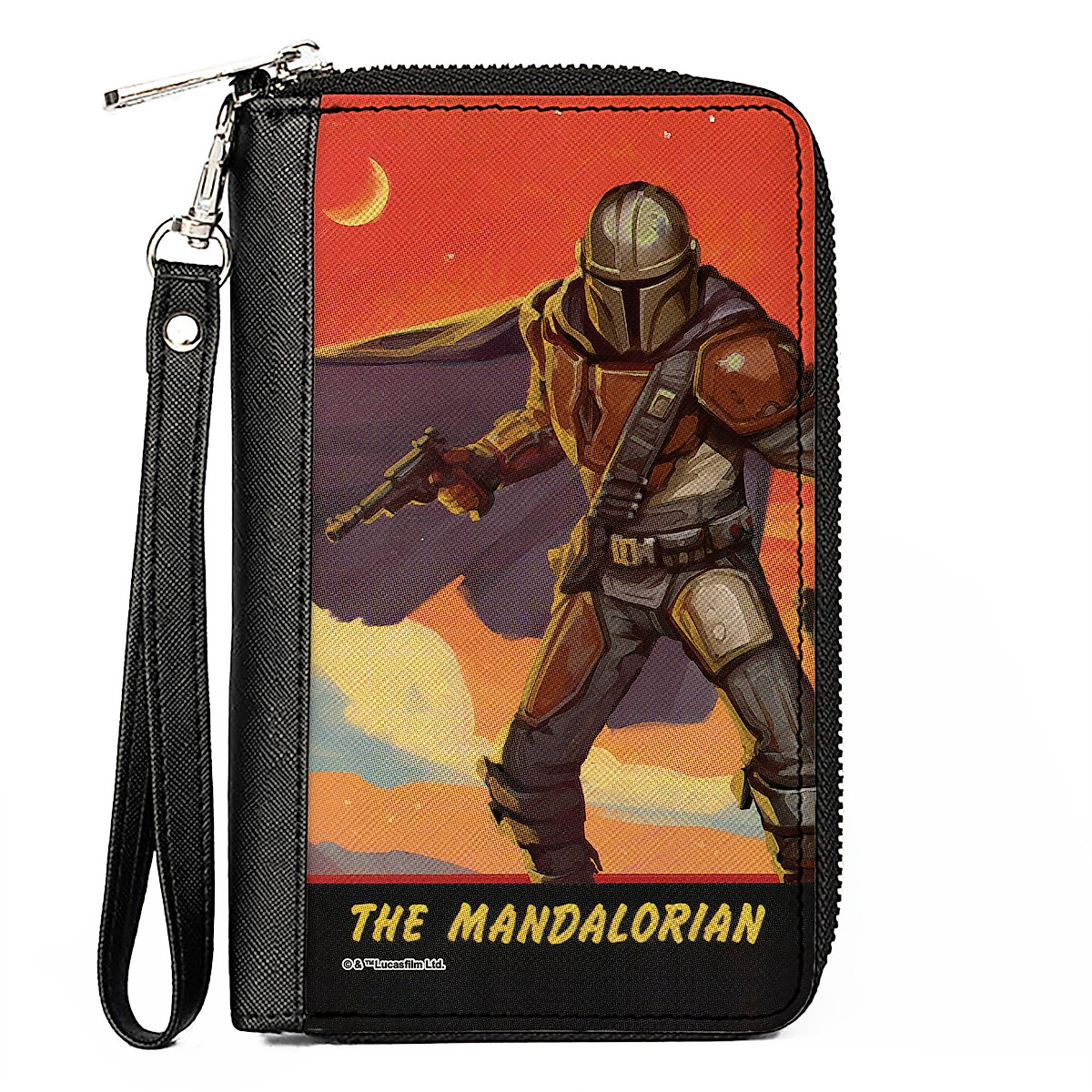 Buckle-Down Women's PU Zip Around Wallet Rectangle-Star Wars The Mandalorian, 7.5"x4.5"