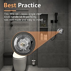 RP41661 Replacement Shower Faucet Handle for Delta and Peerless Single Handle Faucets with Button, Screw, Connector and Set Screw