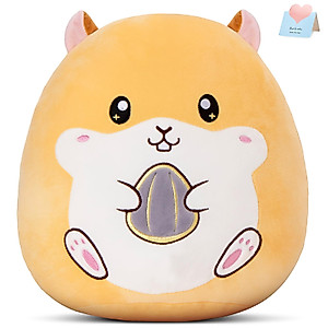 CozyWorld 12" Hamster Plush Pillow Stuffed Animal Cute Hamster Plush Toy, Super Soft Cartoon Hugging Toy Gifts for Bedding, Kids Sleeping Kawaii Pillow