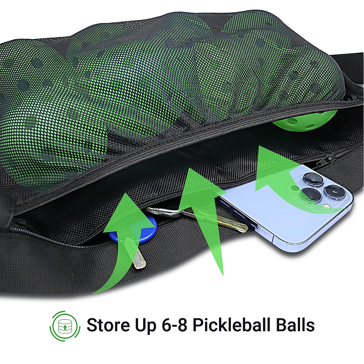 LEWSHQI Pickleball Ball Holder,Tennis Ball Holder,Adjustable Waist Ball Holder for Pickleball/Tennis,Pickleball Accessories Men,Tennis Training Equipment,Pickleball Training Equipment
