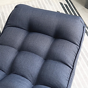 FIQHOME Lounge, Single, 3 Angles Adjustable Floor, Folding Japanese Lazy Sofa Tatami Balcony Reclining Chair for Living Room,Navy