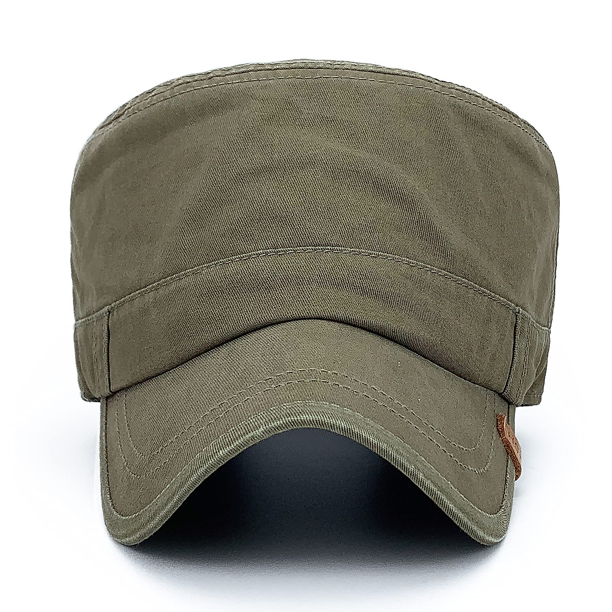 REDSHARKS Short Brim Cadet Caps for Men Cool Cadet Hats for Women Ponytail Army Olive Green