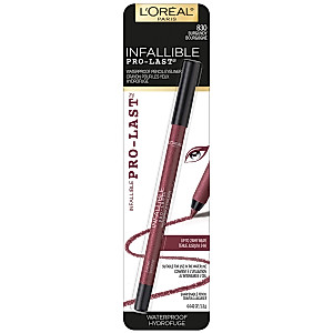 L’Oréal Paris Makeup Infallible Pro-Last Pencil Eyeliner, Waterproof and Smudge-Resistant, Glides on Easily to Create any Look, Burgundy, 0.042 oz.