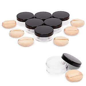 Empty Loose Powder Container and Puff Set, Sifter Included (50 ml, 12 Pieces)
