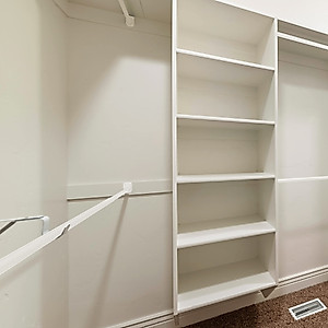 Design House 205823 Adjustable Hanging Closet Rod 30 48-Inch, White Finish, inch inch